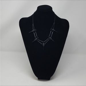 Raven necklace | Jewelry | Black Raven Bird Skull Spike Necklace | Poshmark